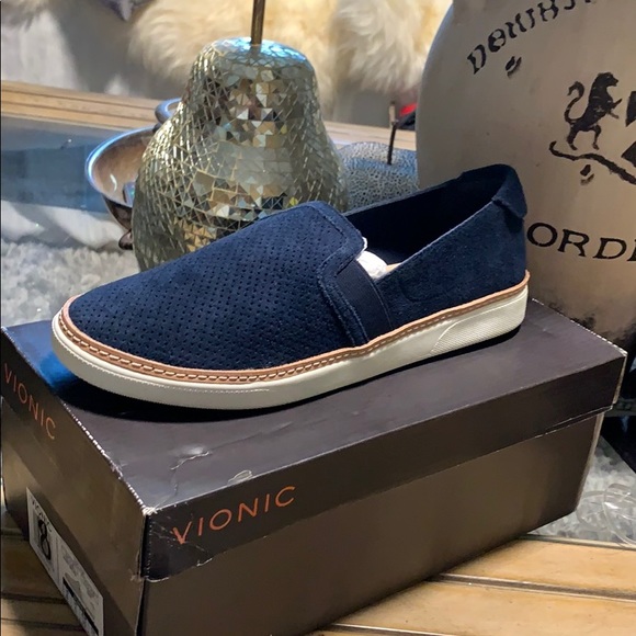 Vionic | Shoes | Vionic Perforated Suede Slip Ons | Poshmark